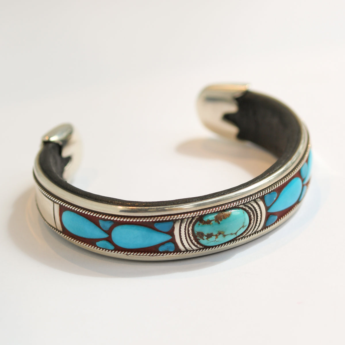 Charlie Favour Turquoise Mosaic on Leather Bracelet No. 2 – Chemistry ...